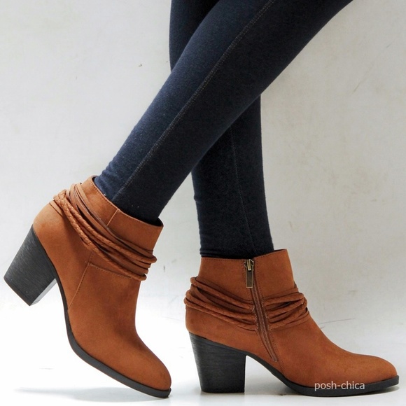 Shoes | New Chestnut Western Wrap Strap Ankle Boot Booties | Poshmark
